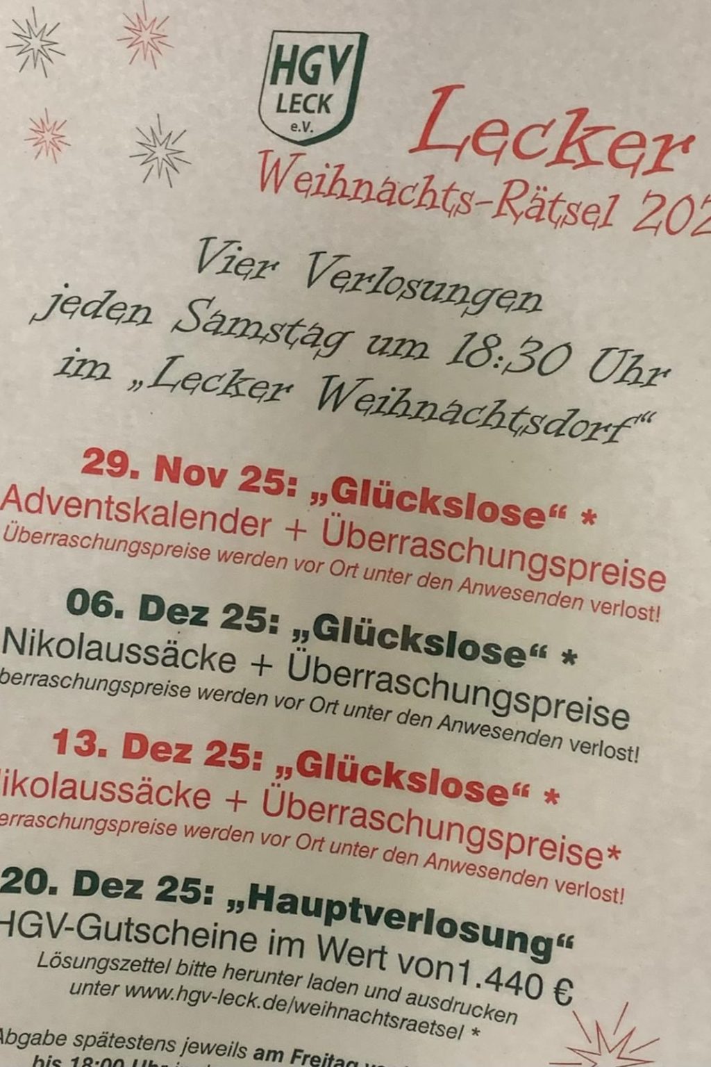 Das HGV-Weihnachtsrätsel… – Gemeinde Leck
